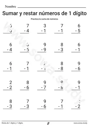 Hojas De Trabajo De Resta De Matemáticas De Minutos